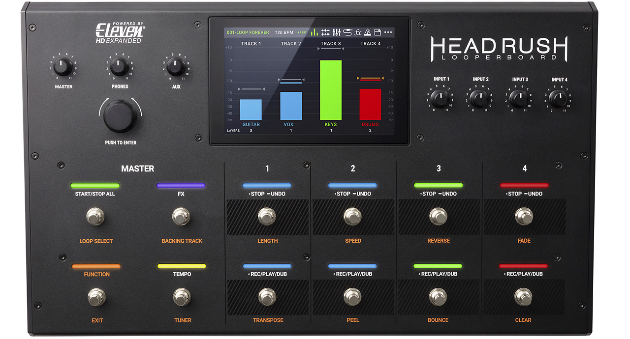 Headrush Looperboard, pedalera looper estéreo de 4 pistas con pantalla táctil de 7" | Guitarristas